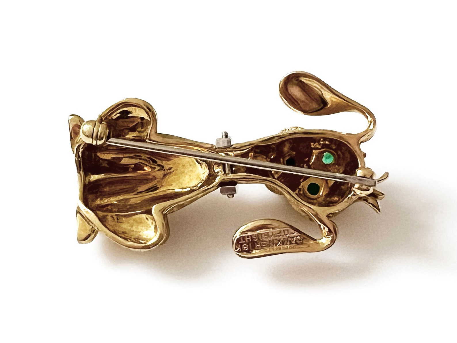 Dankner 18K Gold Dog Brooch With Emeralds, Ruby and Diamonds - Etsy