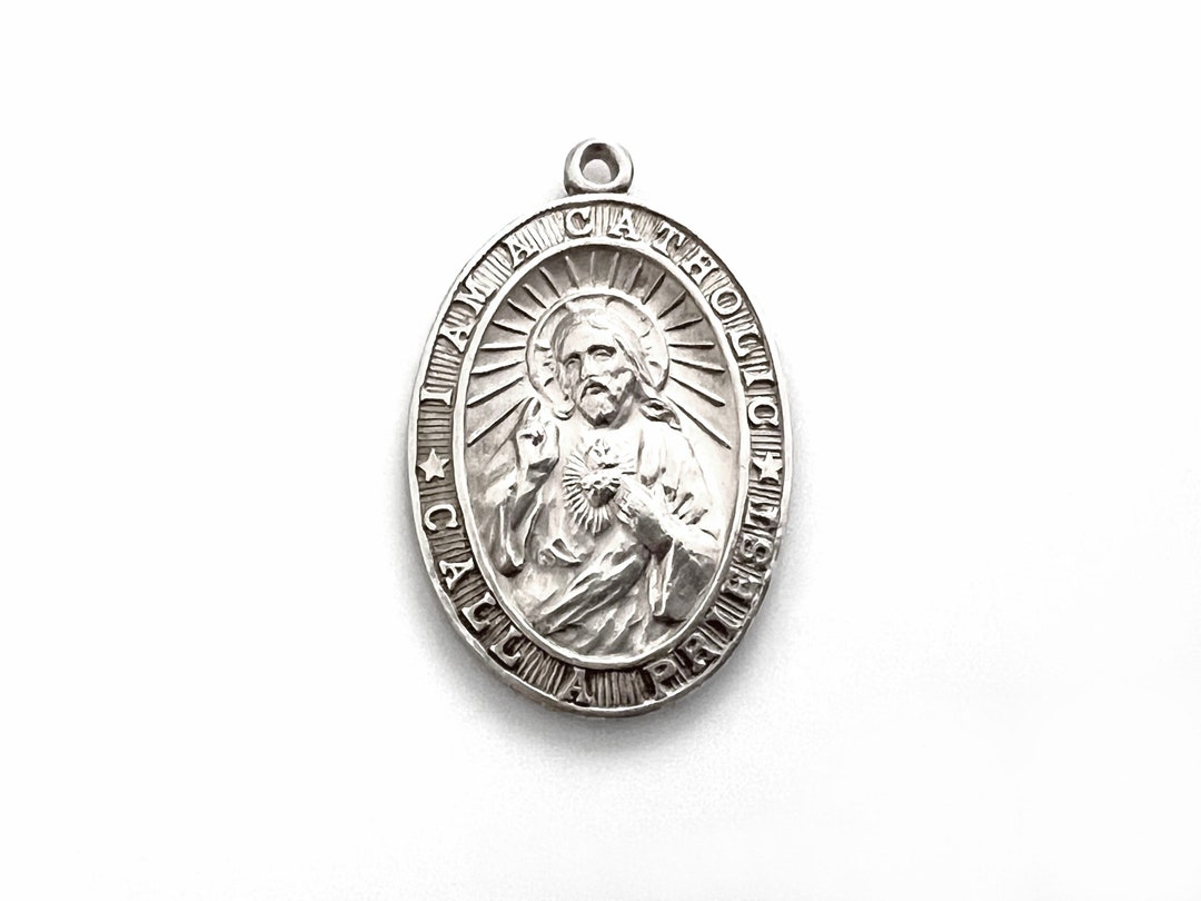 Antique Sterling I Am Catholic Call A Priest Pendant - Etsy