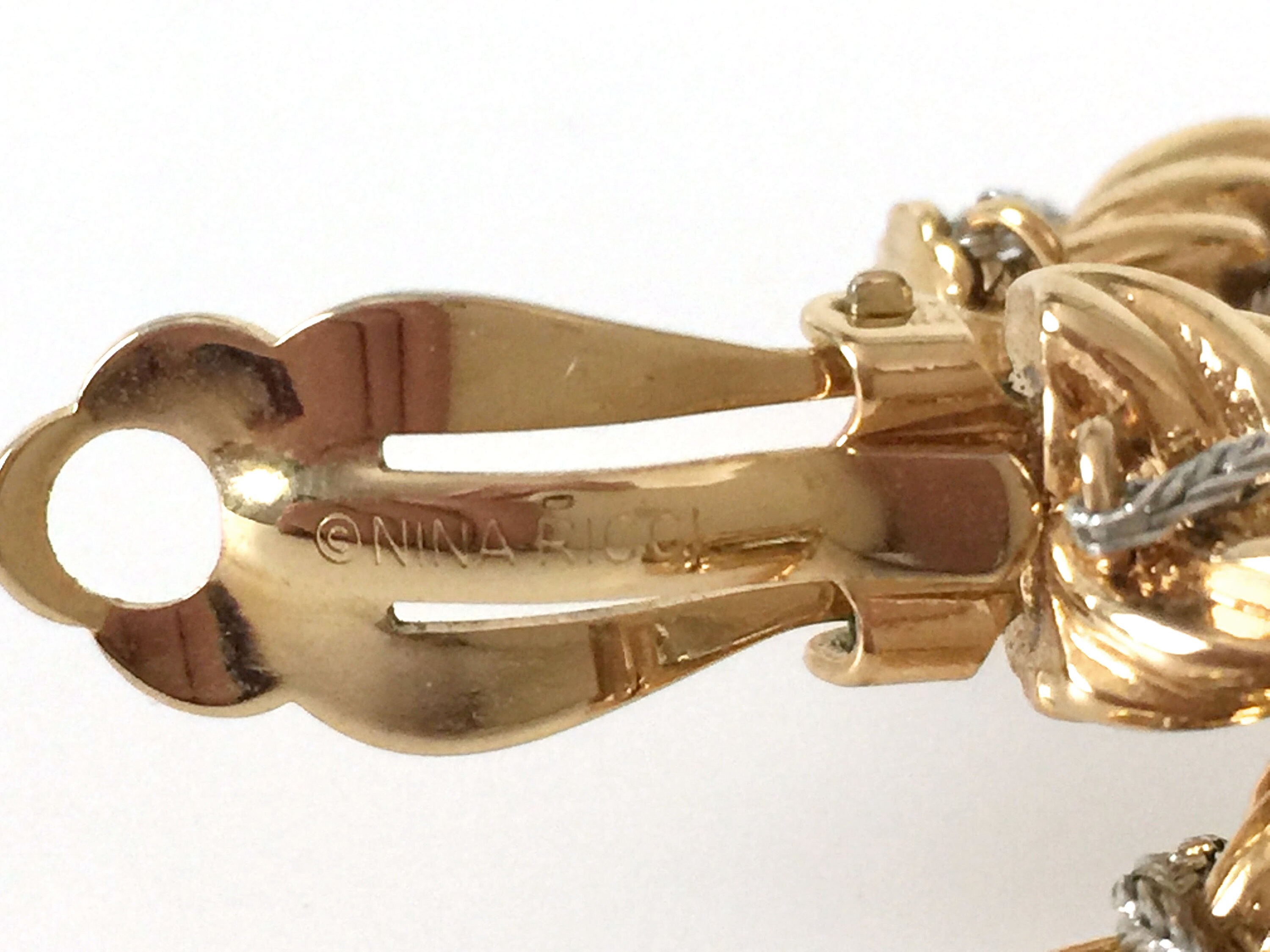 Nina Ricci Gold and Silver Plated Twisted Rope Hoop Clip On | Etsy