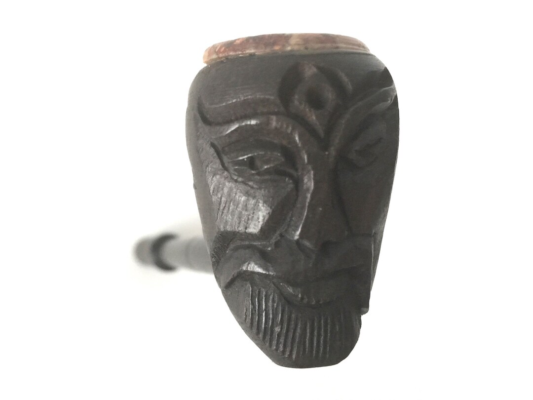 Hand Carved Wood Face Pipe - Etsy