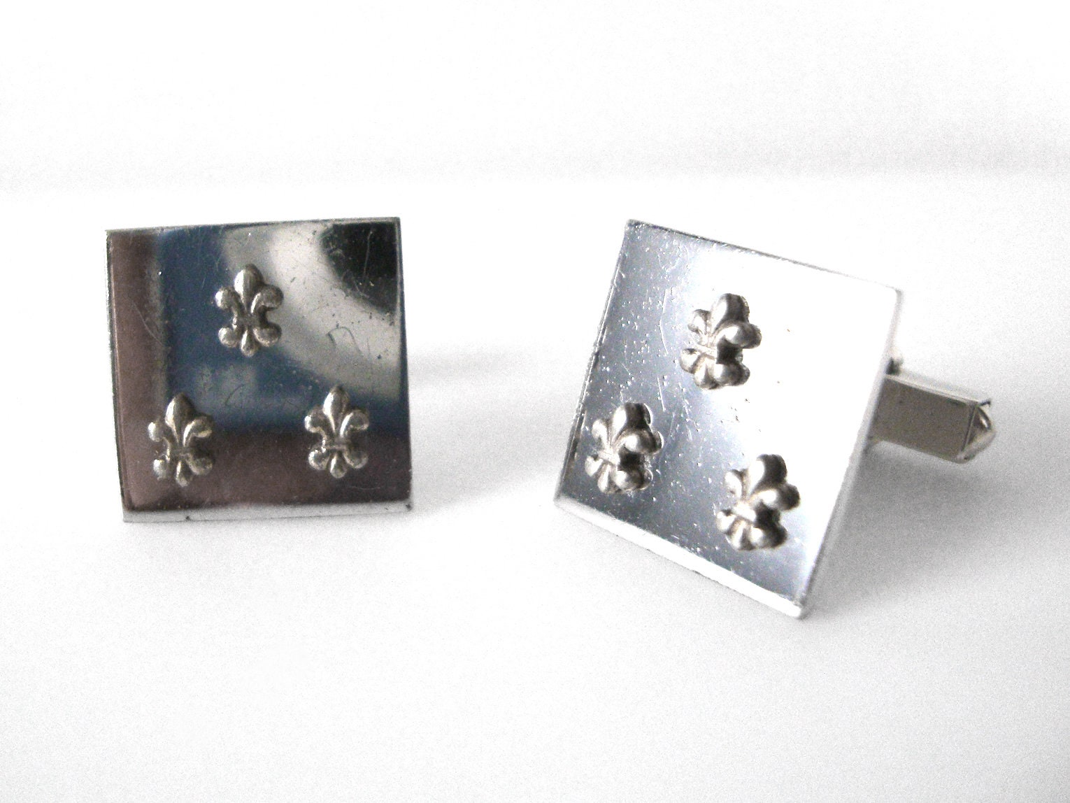 Mid Century Swank Sterling Silver Fleur De Lis Cuff Links | Etsy