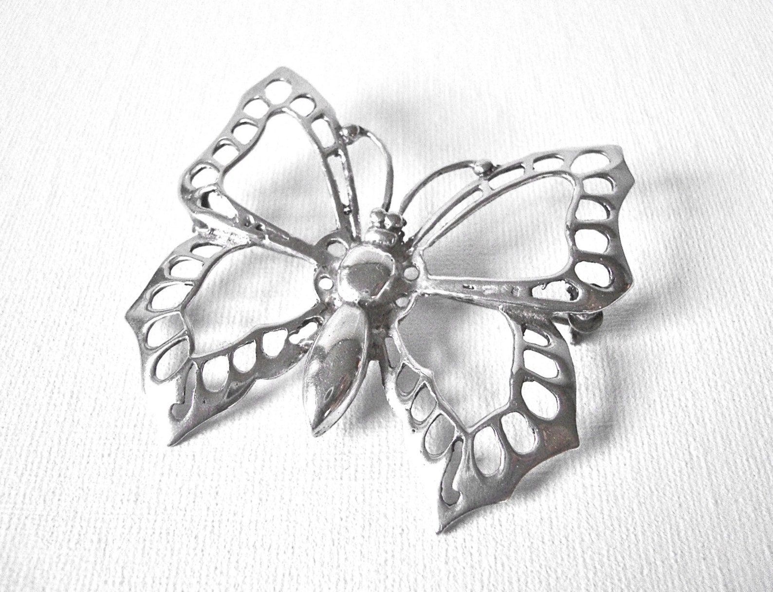 Vintage Sterling Silver Butterfly Brooch With Open Work Wings - Etsy
