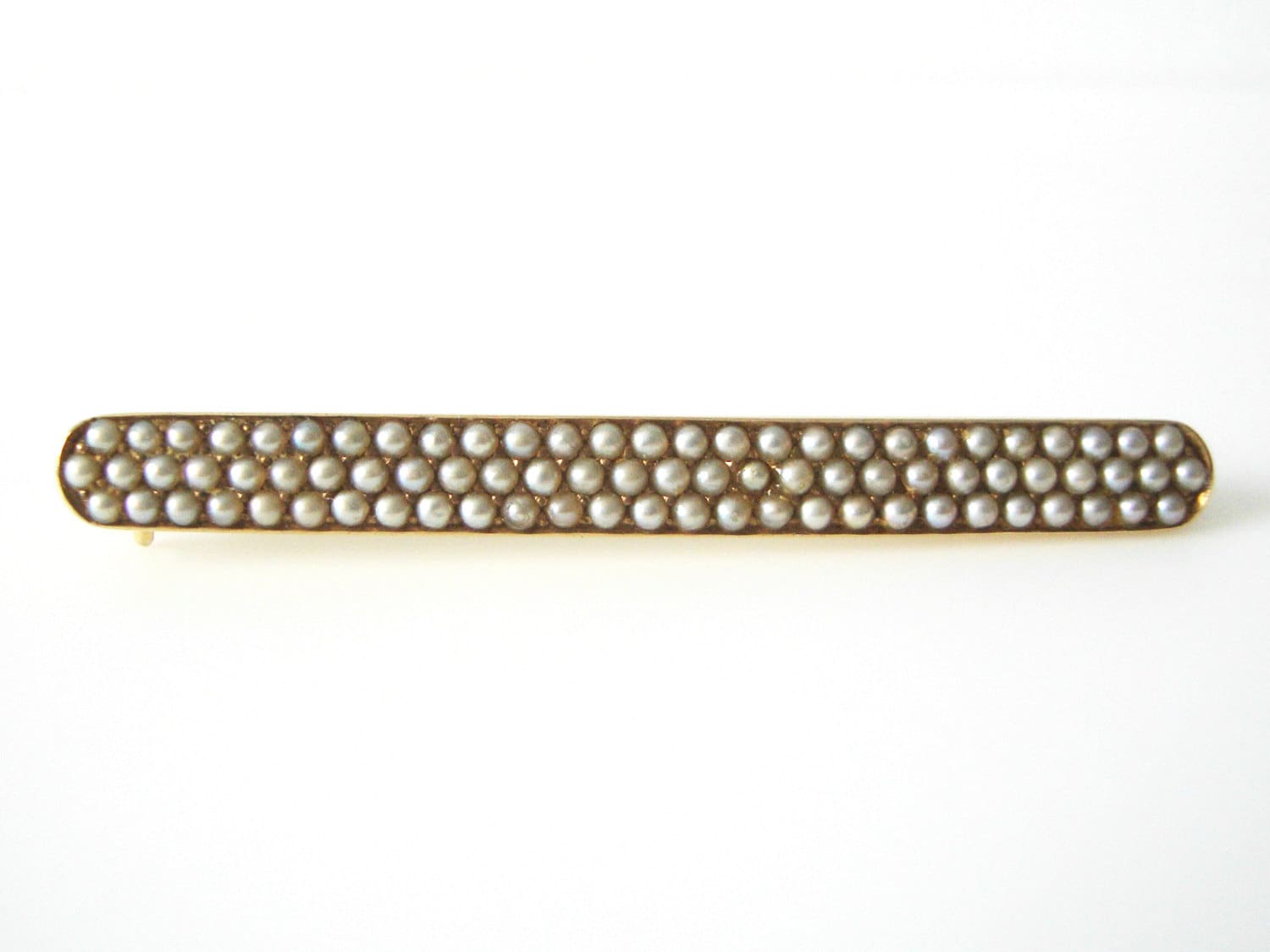 Victorian 14K Gold Bar Brooch Encrusted With Seed Pearls - Etsy