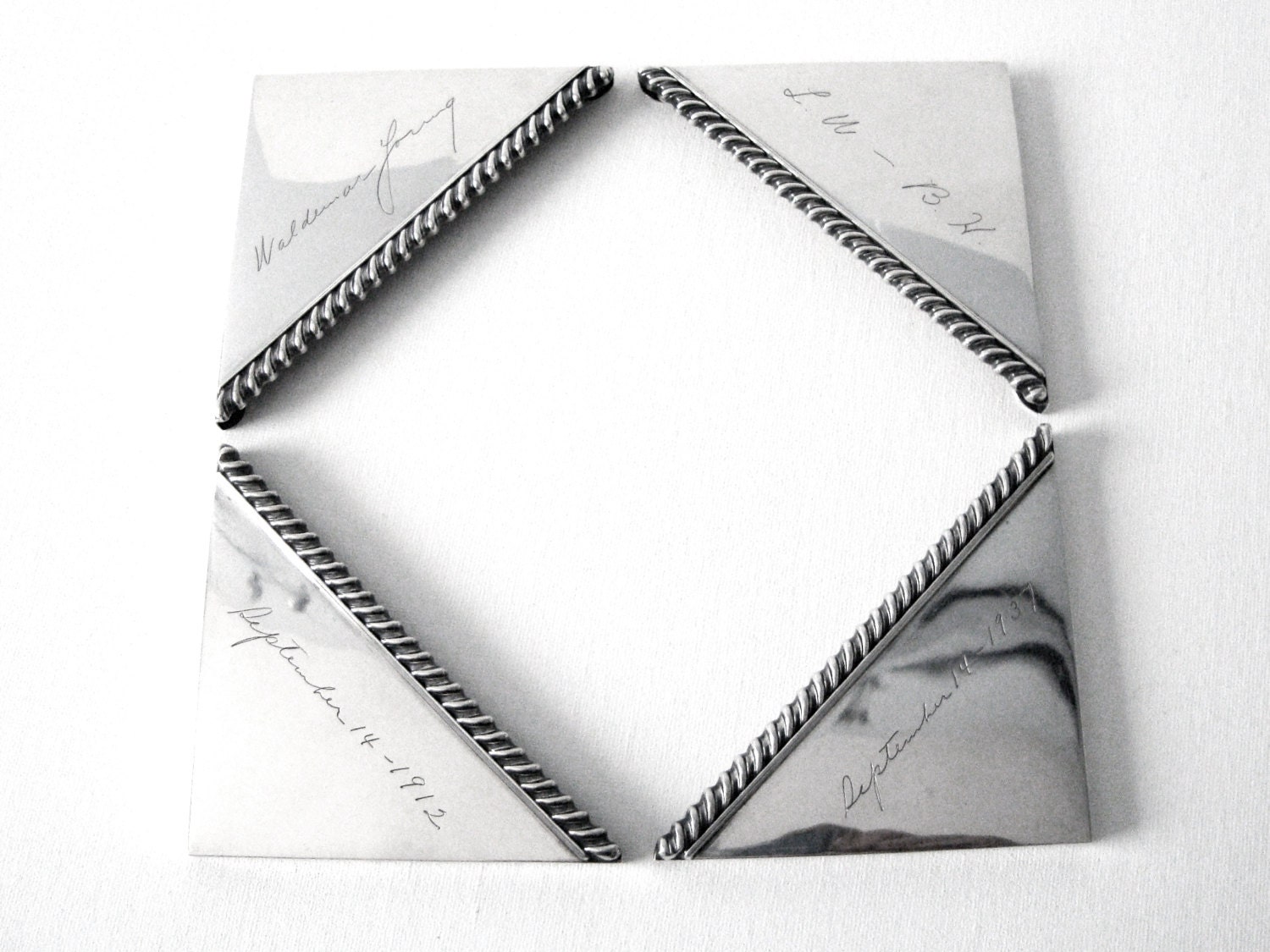 Shreve & Co Sterling Silver Desk Pad Corners Inscribed - Etsy