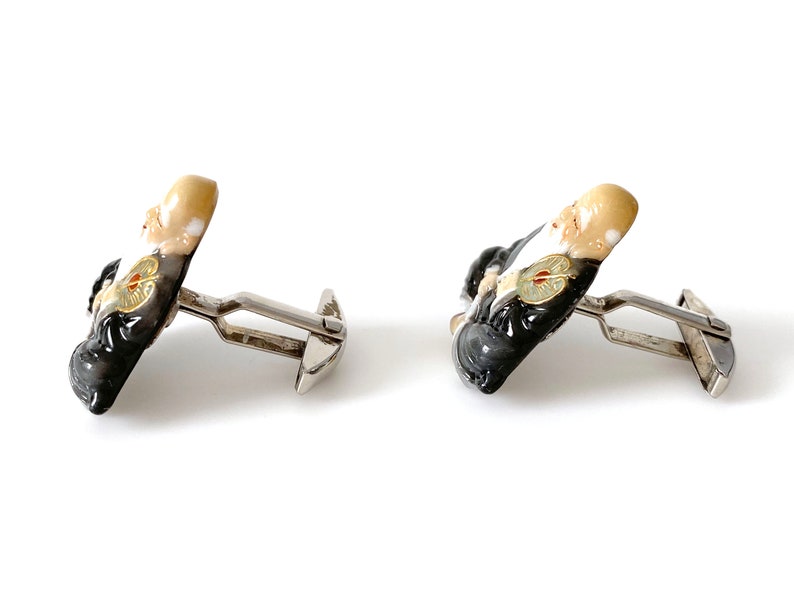 Toshikane Arita Hotei Ceramic Cuff Links /god of Happiness - Etsy