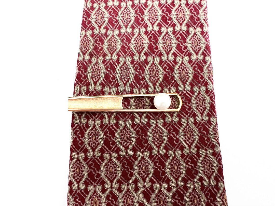 Mikimoto 14K Gold Tie Clip With Cultured Pearl - Etsy
