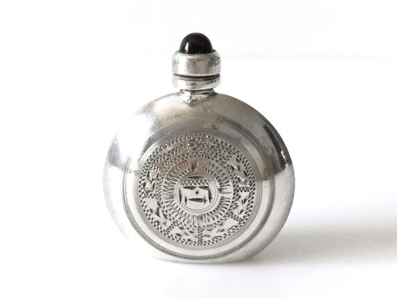 Aztec Sterling Silver Miniature Perfume Bottle With Amethyst | Etsy