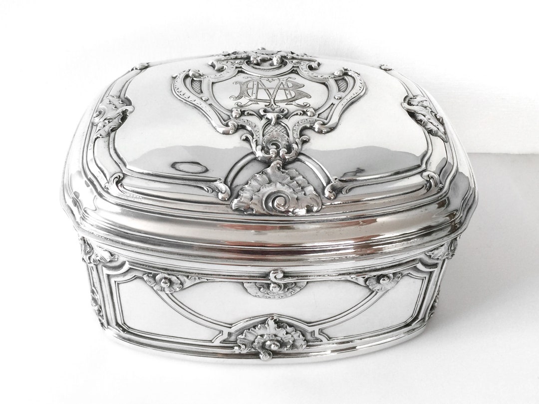 Art Nouveau 800 Silver Box - Wolfers Frères - Monogrammed - Etsy