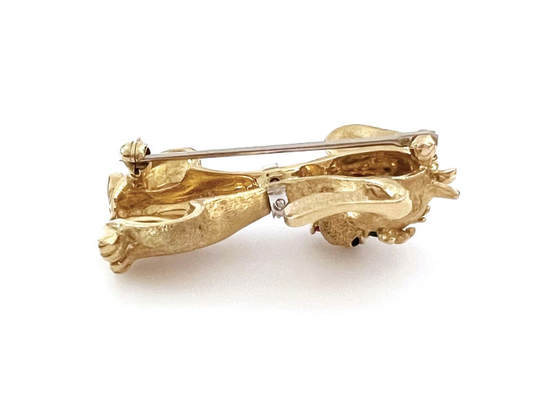 Dankner 18K Gold Dog Brooch With Emeralds, Ruby and Diamonds - Etsy