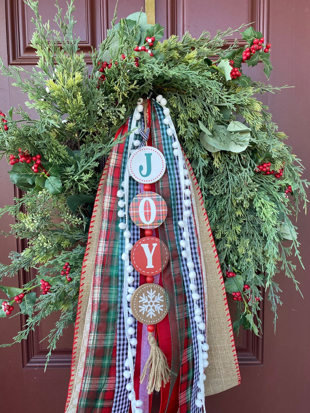 Joy of Christmas Ribbon Set, Christmas Ribbon Set, Coffee Filter Wreath ...