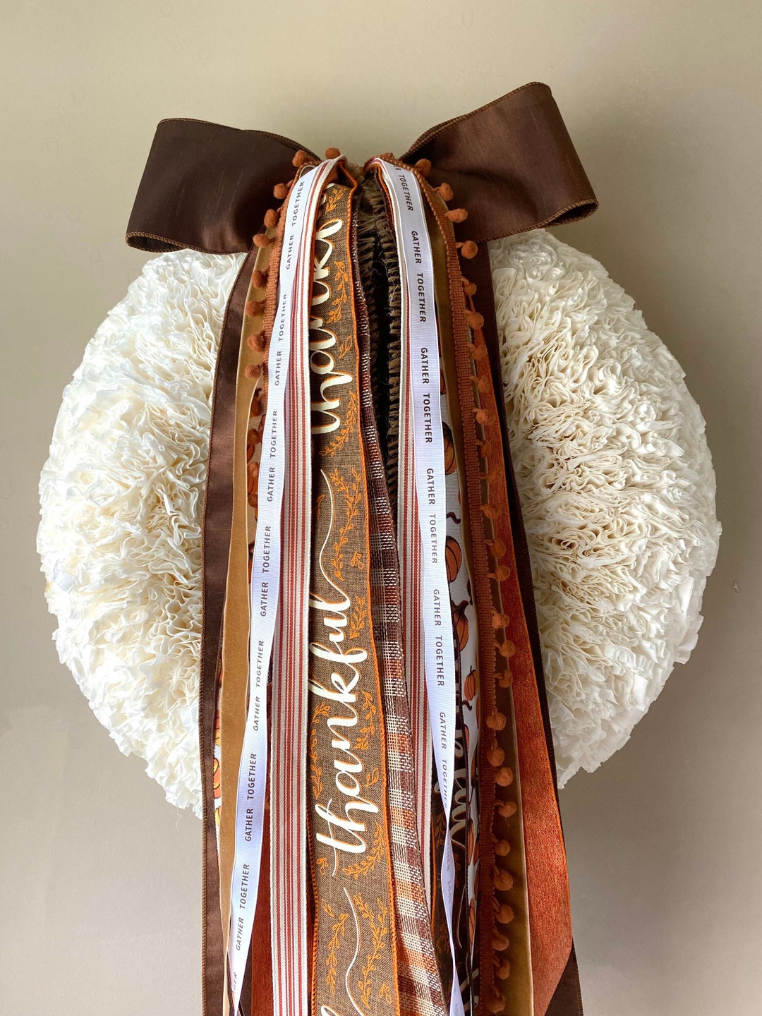 Thankful Ribbon Set (with Bow), Thanksgiving Ribbon Set, Thanksgiving ...