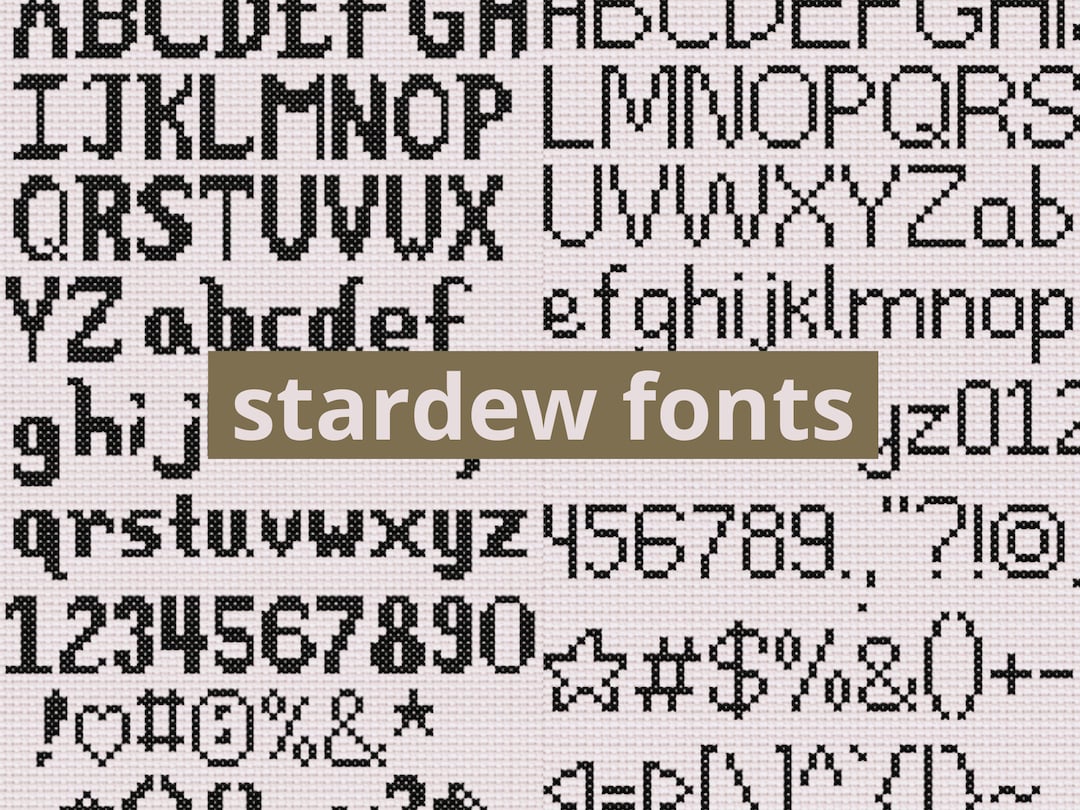 Stardew Valley Fonts Cross Stitch Pattern Pack - Etsy