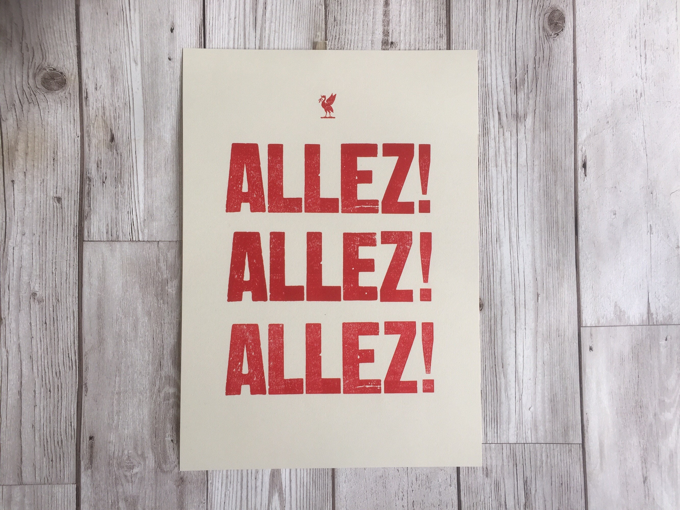 Liverpool FC Allez Letterpress Print – Red Football Art - Etsy UK