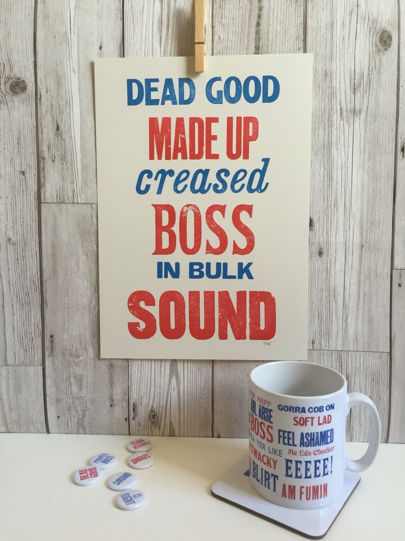 Liverpool Art Scouse Sayings Scouse Print Letterpress | Etsy