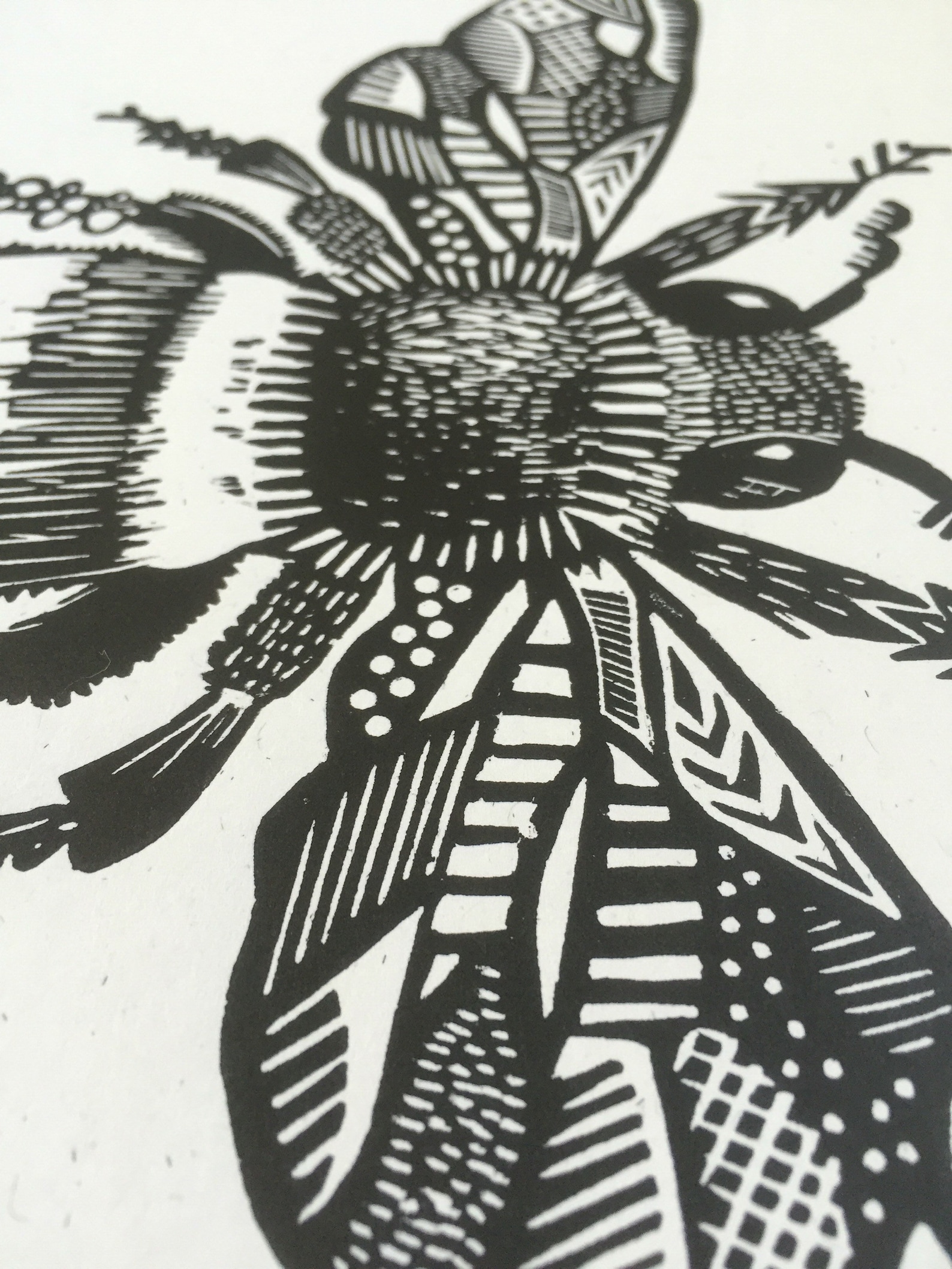 Honey Bee Honey Bee Print Bee Art Bee Linoprint Gift for Nature Lover ...