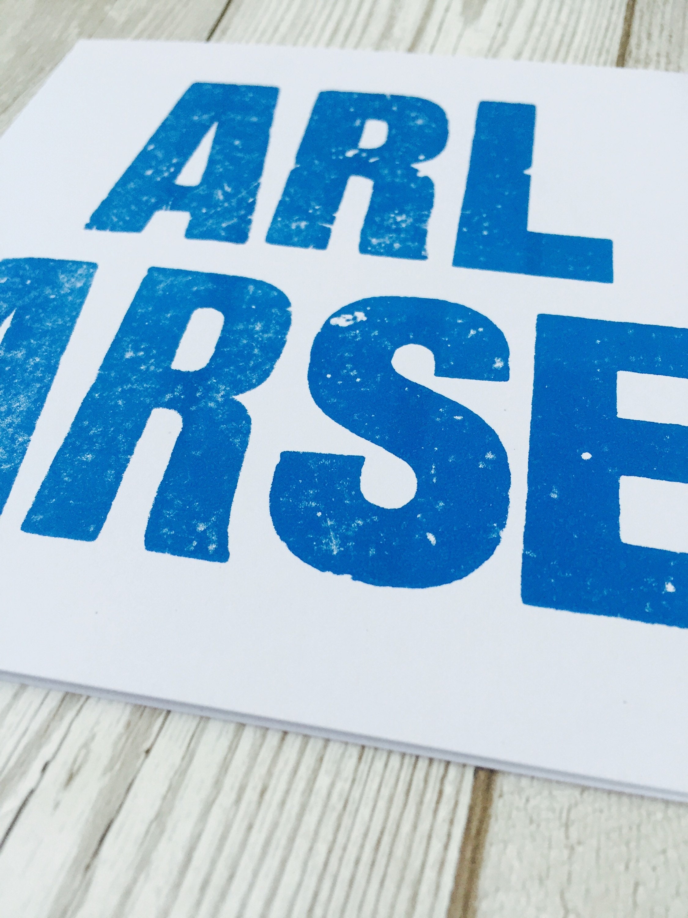 Arl Arse - Liverpool Card - Scouse Card Funny Card - Letterpress ...