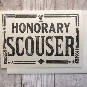 Honorary Scouser / Scouse Card / Greetings Card / Letterpress Print ...