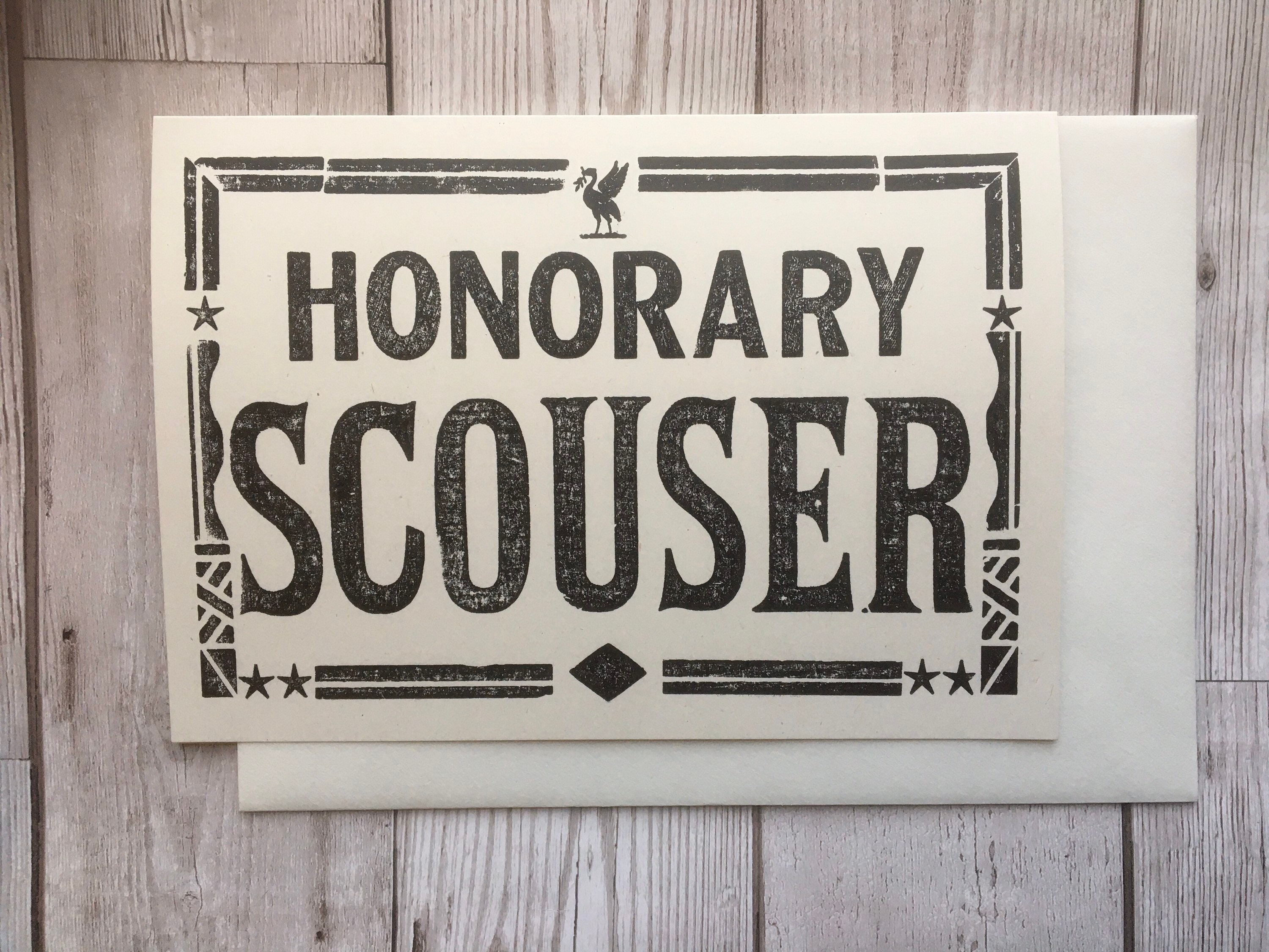 Honorary Scouser / Scouse Card / Greetings Card / Letterpress Print ...