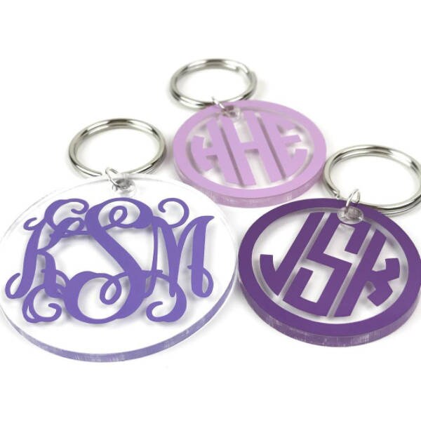 Monogram Keychain - Etsy