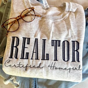 Realtor Embroidered Crewneck Sweatshirt: Real Estate Agent Gift - Etsy