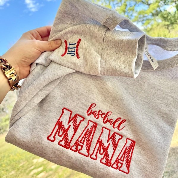 Embroidered Mom Baseball Shirt - Etsy