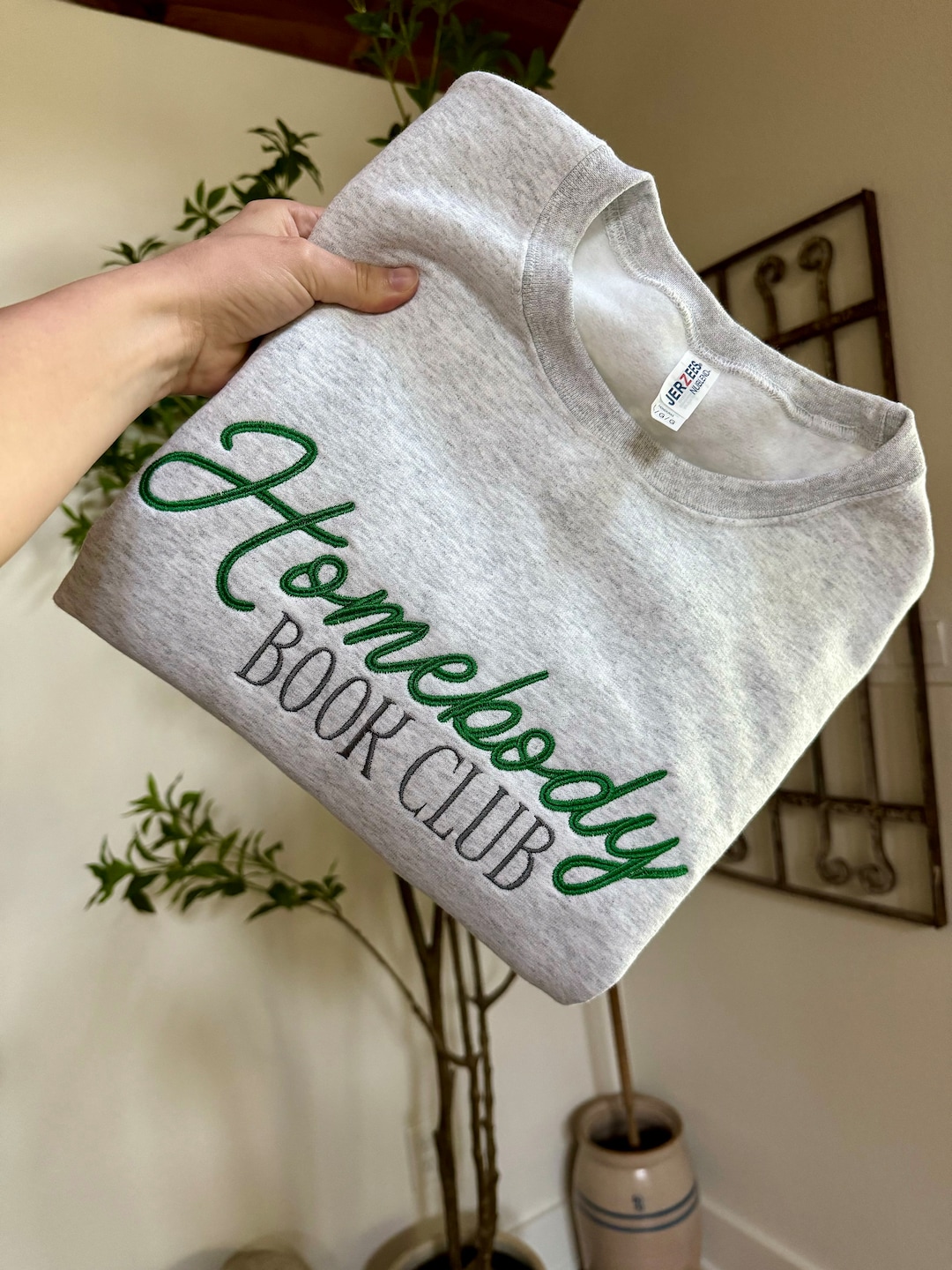 Homebody Book Club Embroidered Crewneck Sweatshirt - Etsy