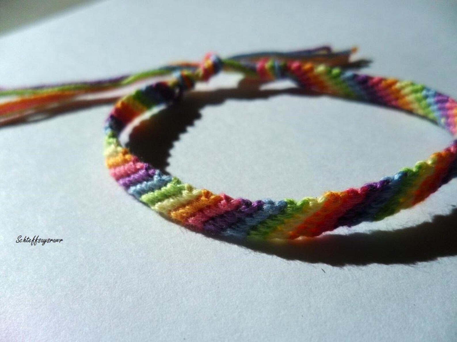 Pastel Rainbow Friendship Bracelet thin - Etsy