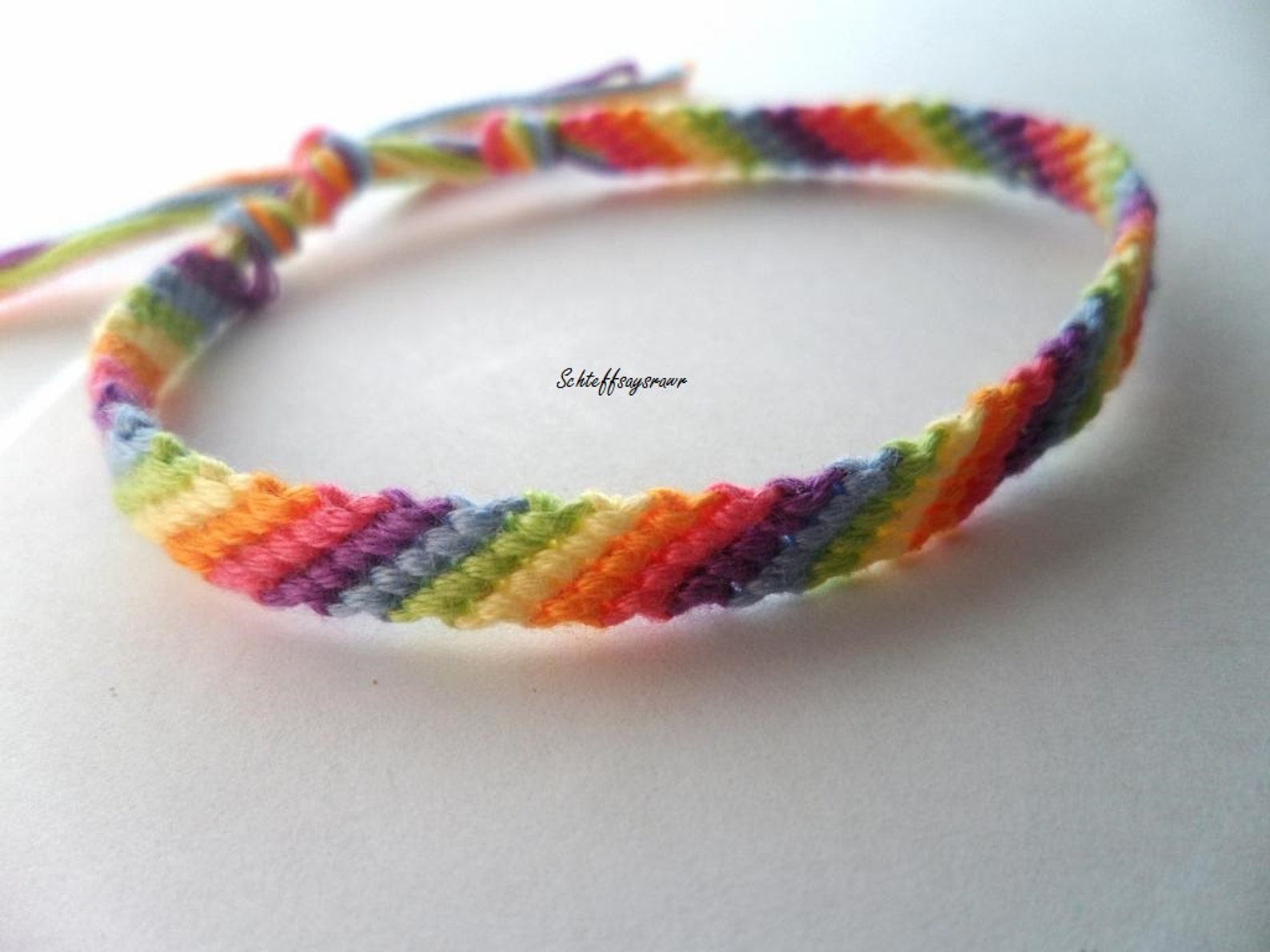 Pastel Rainbow Friendship Bracelet thin - Etsy
