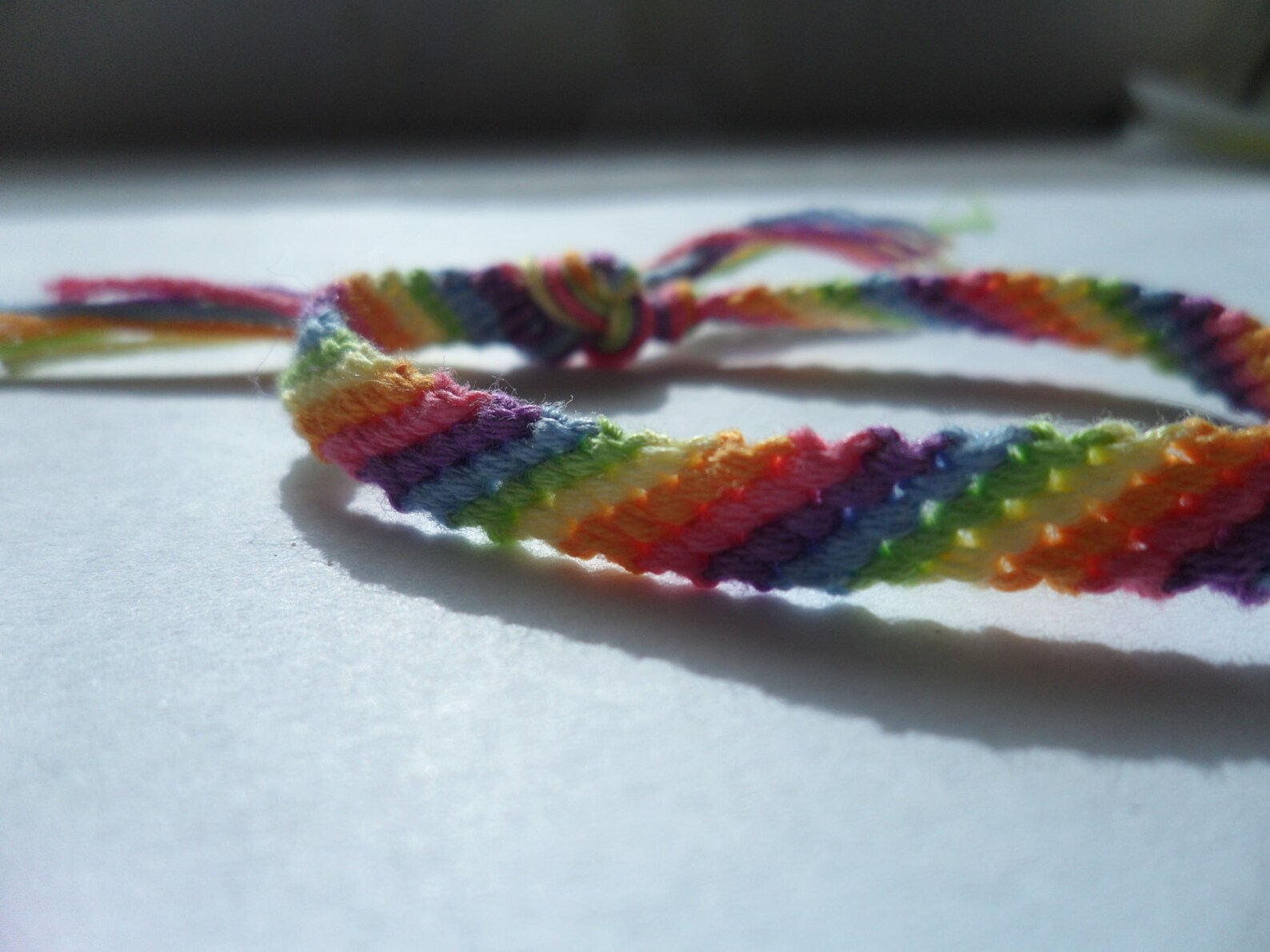 Pastel Rainbow Friendship Bracelet thin - Etsy