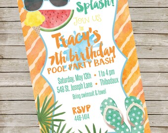 Luau Invitation PIY file Luau girl birthday party Luau | Etsy