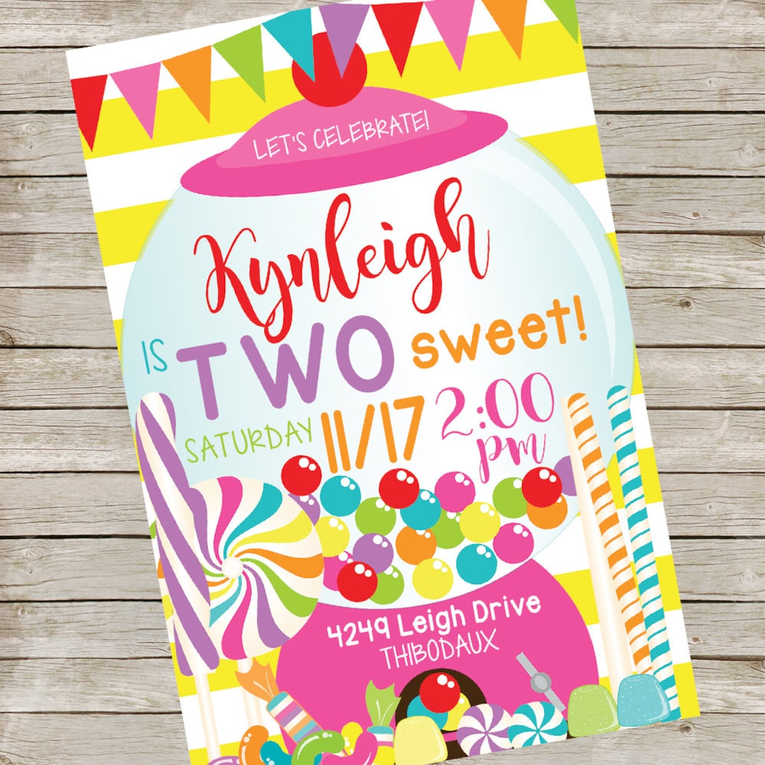 Candy Invitation PIY File ~ Candy Birthday Party Invite ~ Candy ...