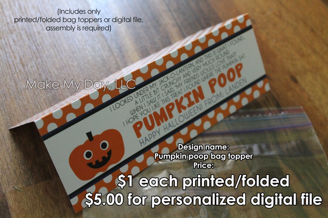 Halloween Class Treats ( Pumpkin Poop Class Treat ) PIY Personalized ...