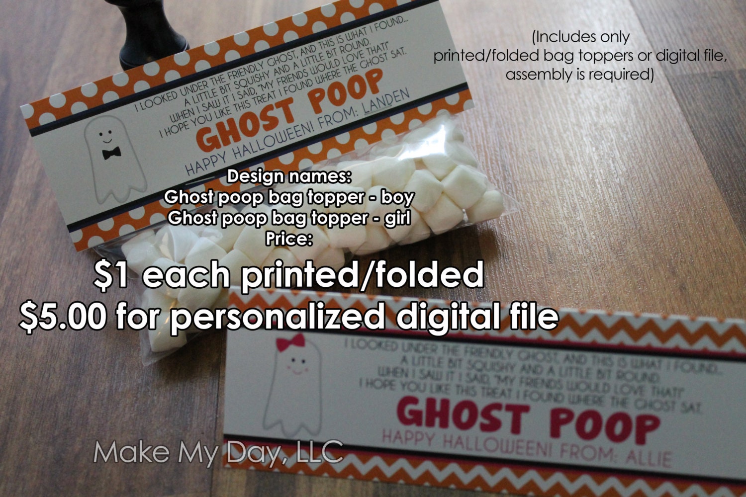 Halloween class treats ghost poop class treat PIY | Etsy