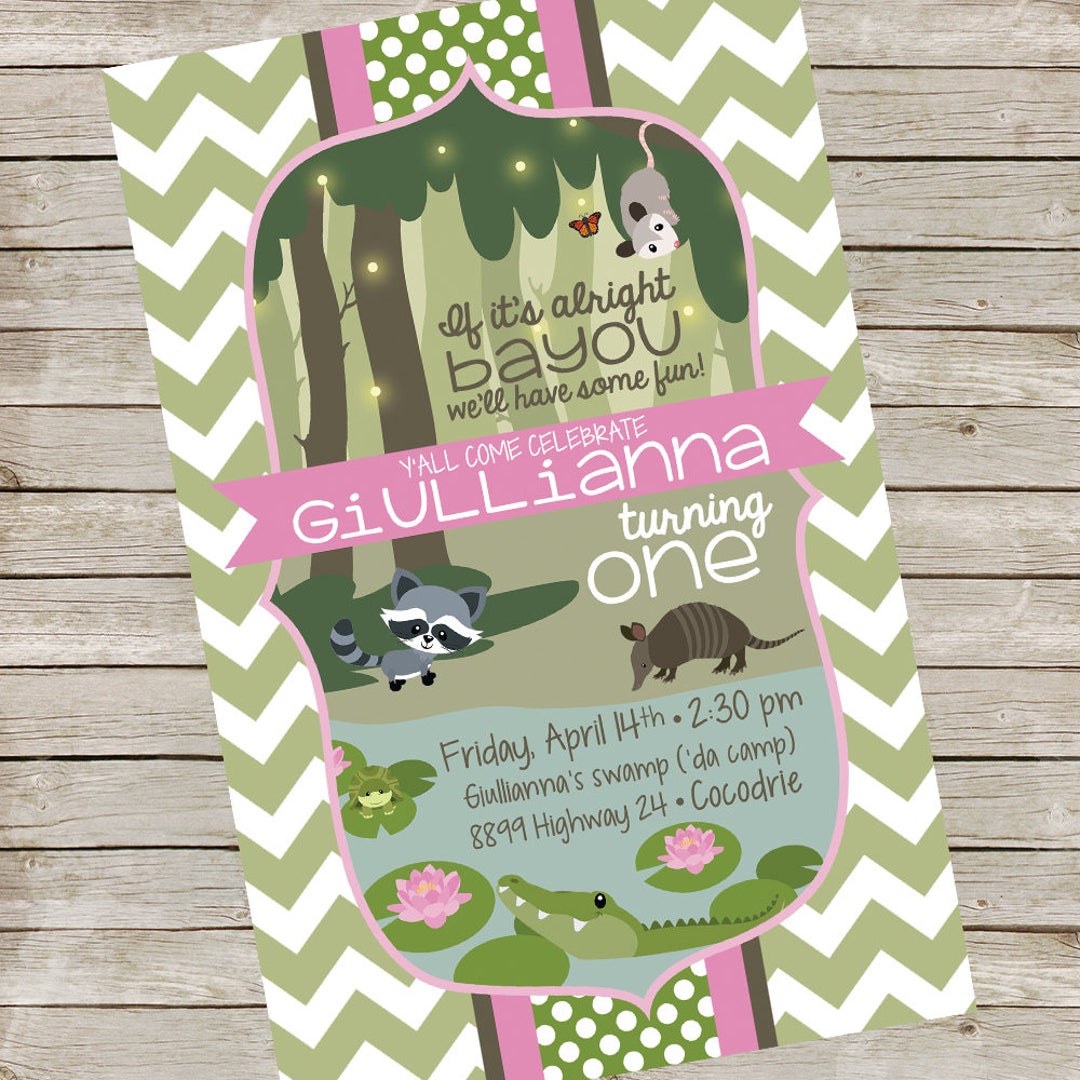 Swamp Invitation PIY File ~ Alligator Printable ~ Swamp Cajun Bayou ...