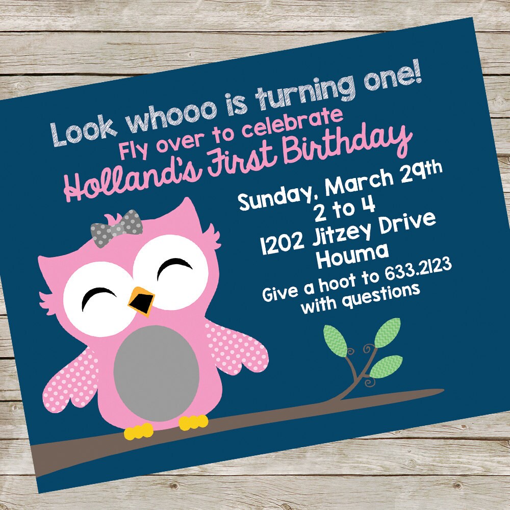 Owl Invitation PIY File Owl Printable Owl Birthday Party | Etsy