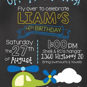 Helicopter Invitation PIY File ~ Helicopter Airplane Party ~ Helicopter ...
