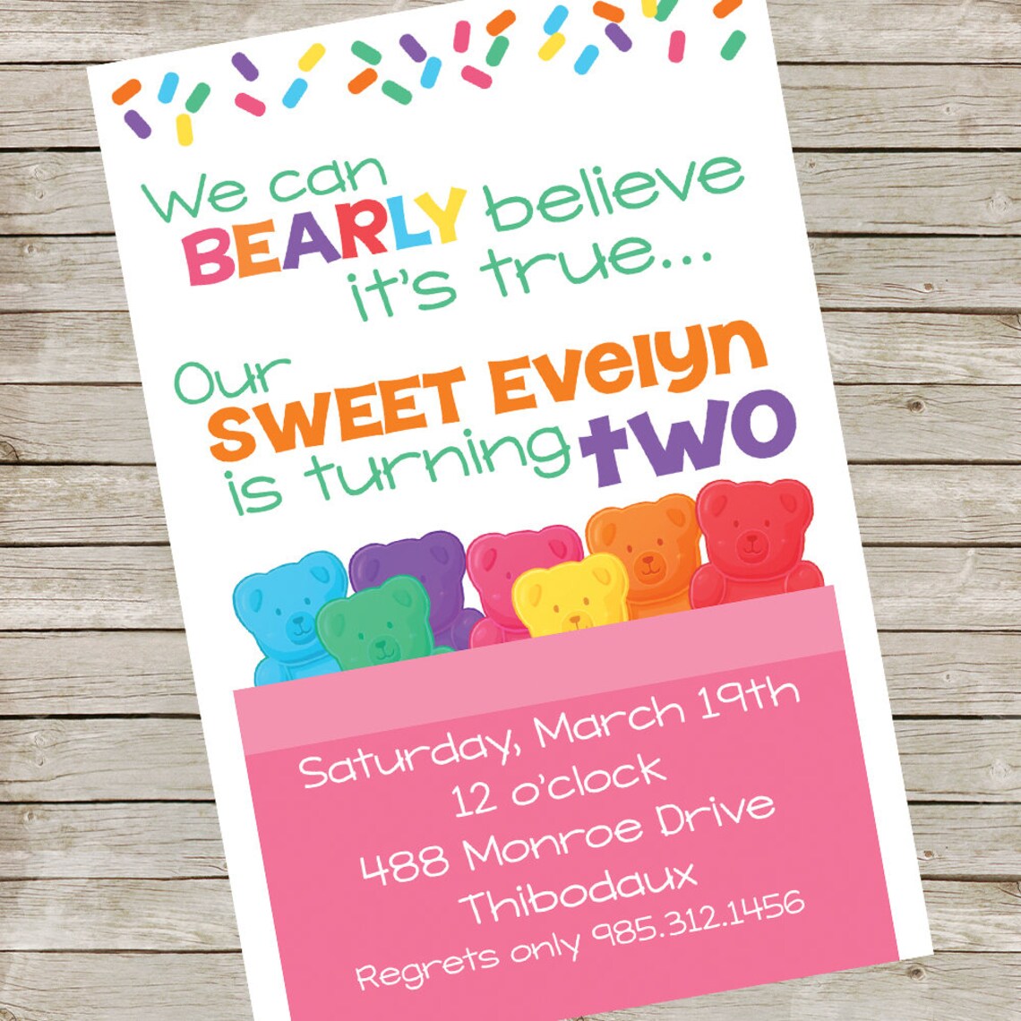 Gummy Bear Invitation PIY File Gummy Bears Printable Gummy | Etsy