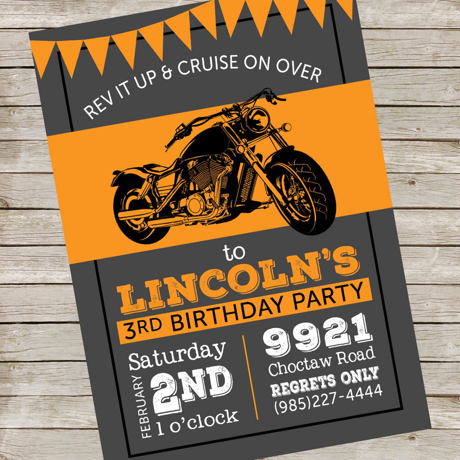 Motorcycle Invitation PIY File ~ Motorbike Printable ~ Motor Cycle ...