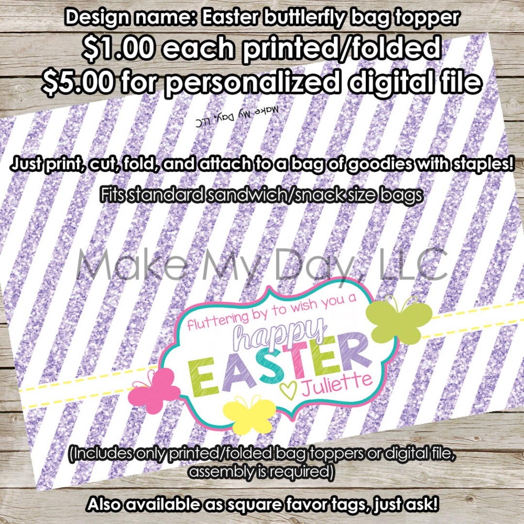 Easter Class Treat Bag Topper (printable File) Design Shown in 1st ...