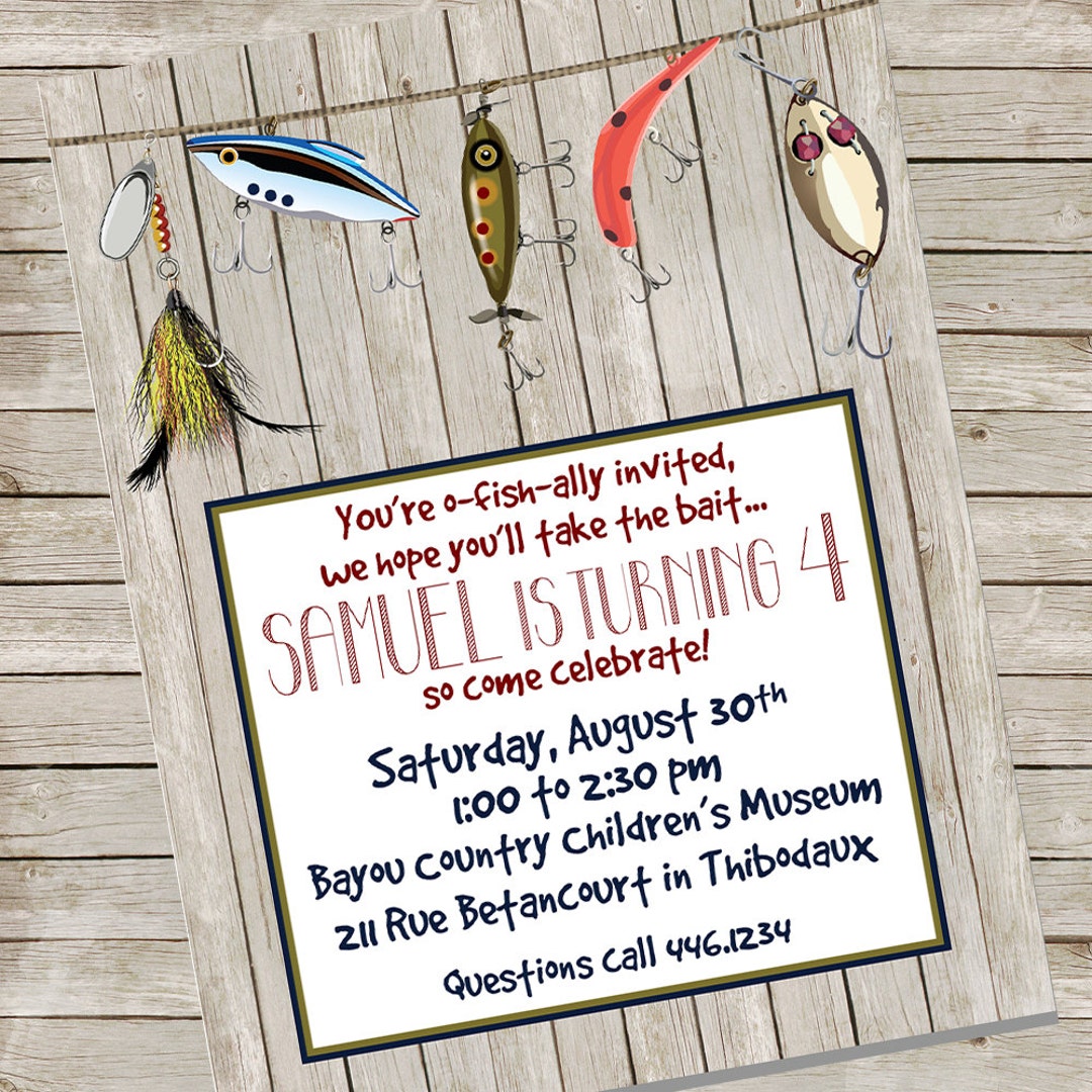 Fishing Invitation PIY File ~ Fishing Birthday Party Invite ~ Fishing ...