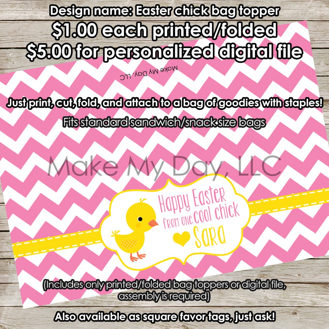 Easter Class Treat Bag Topper (printable File) Design Shown in 1st ...
