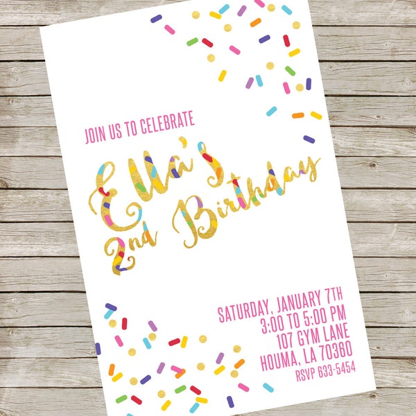 Confetti Invitation - Etsy