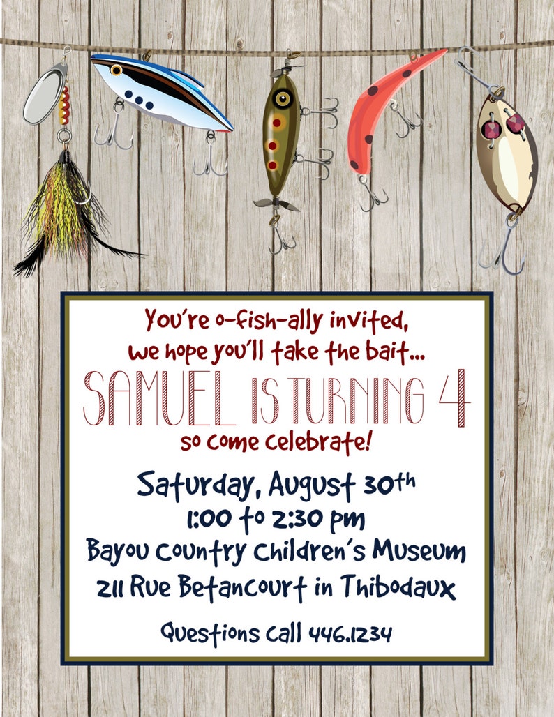 Fishing Invitation PIY File Fishing Birthday Party Invite | Etsy