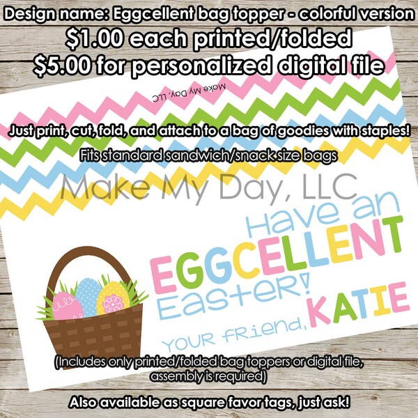 Easter Bag Toppers - Etsy