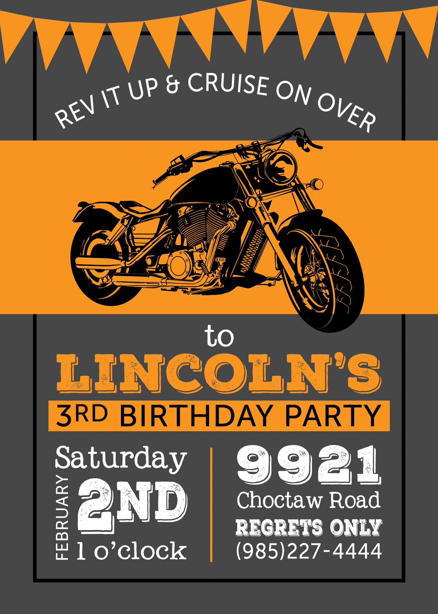 Motorcycle Invitation PIY File ~ Motorbike Printable ~ Motor Cycle ...