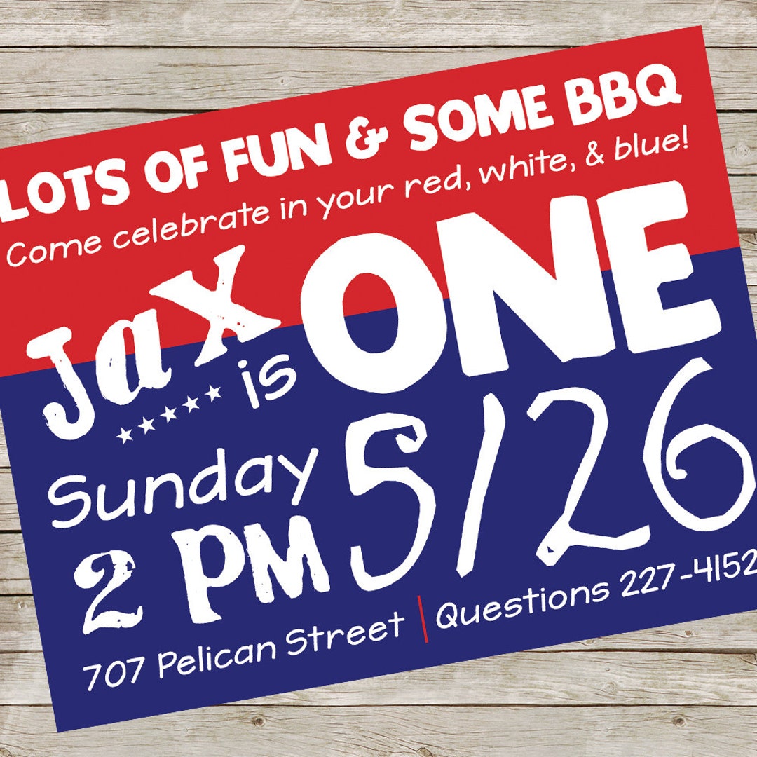 Patriotic Party Invitation PIY File ~ Red, White, & Blue Party ...