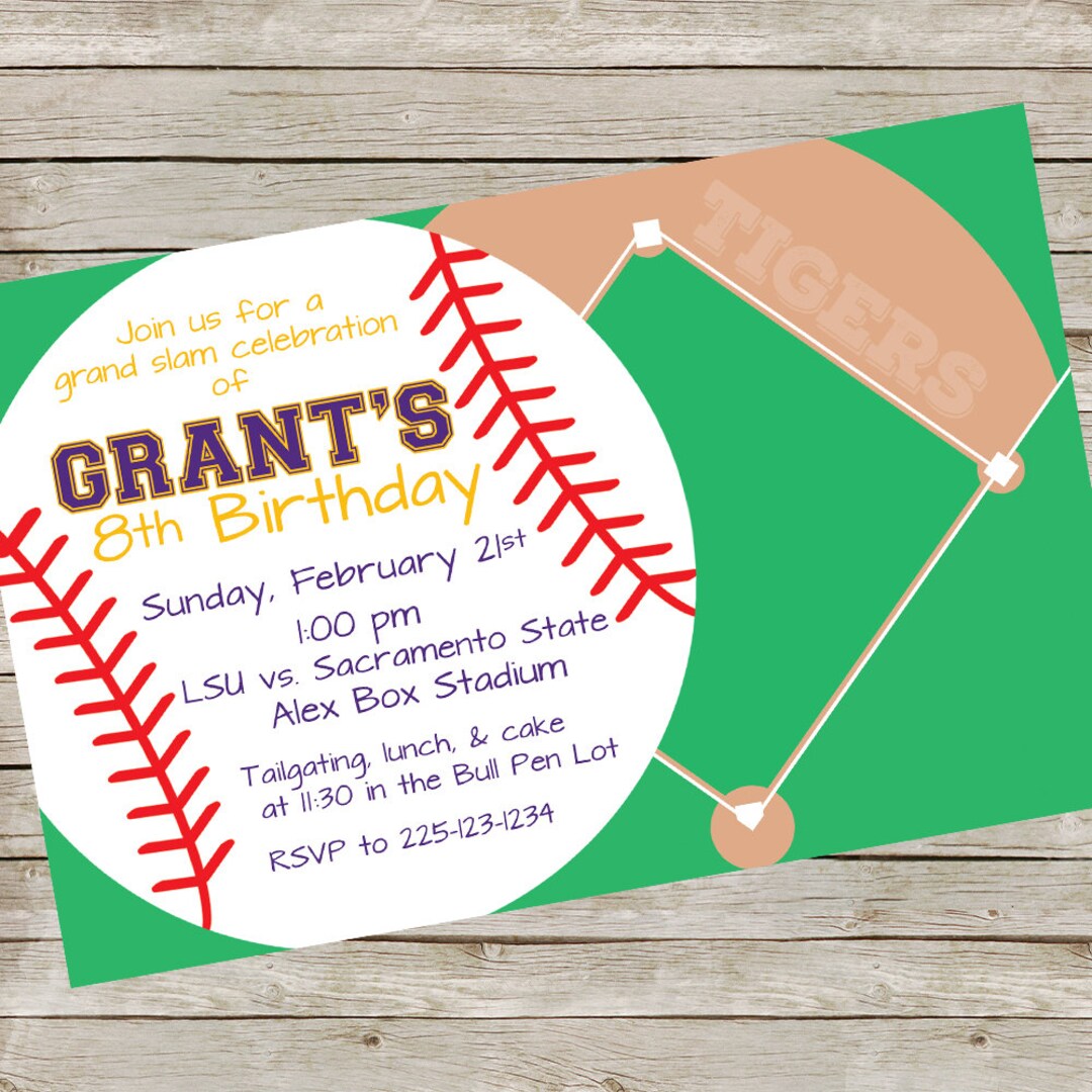 Baseball Invitation PIY File ~ Baseball Printable ~ Birthday Party ...