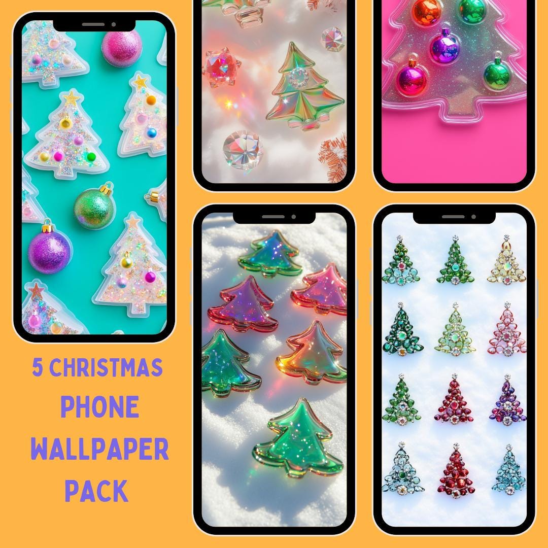 Christmas Phone Wallpaper 5 Pack - Digital Prints - Etsy