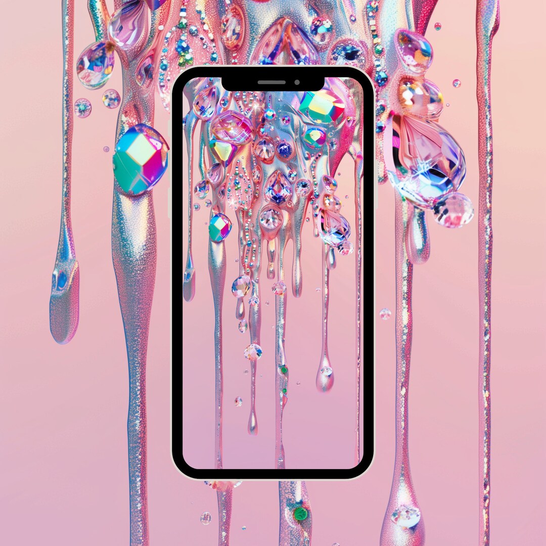 Iridescent Drippy - Digital Print - Phone Wallpaper - Etsy