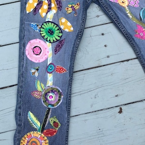 Custom Hippie Boho Denim Patchwork Jeans Made to Order Recycled Retro ...